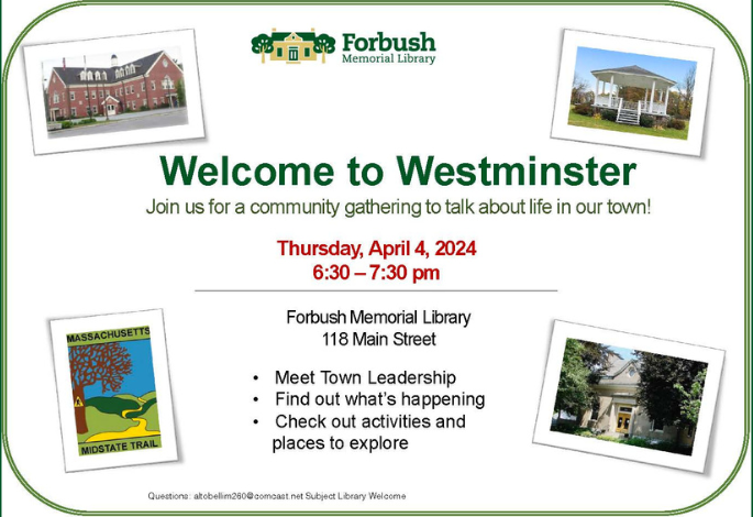 Welcome to Westminster Event | Town of Westminster MA
